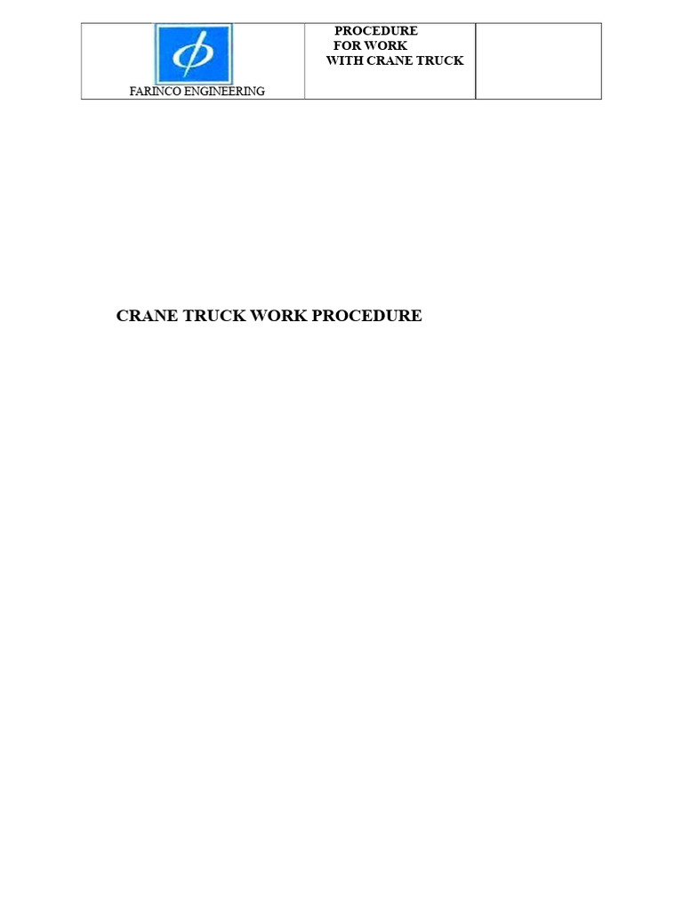 Crane Truck Operation Safety Guidelines | PDF | Crane (Machine) | Truck