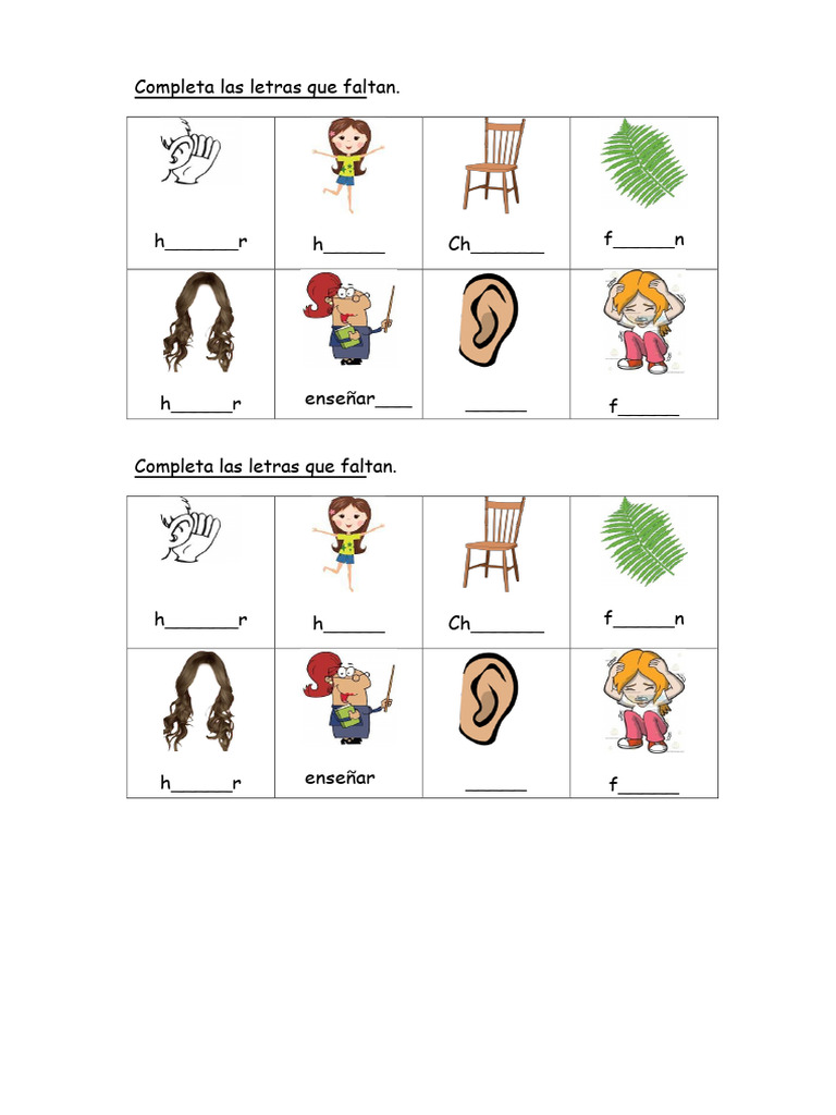Completa las letras que faltan | PDF