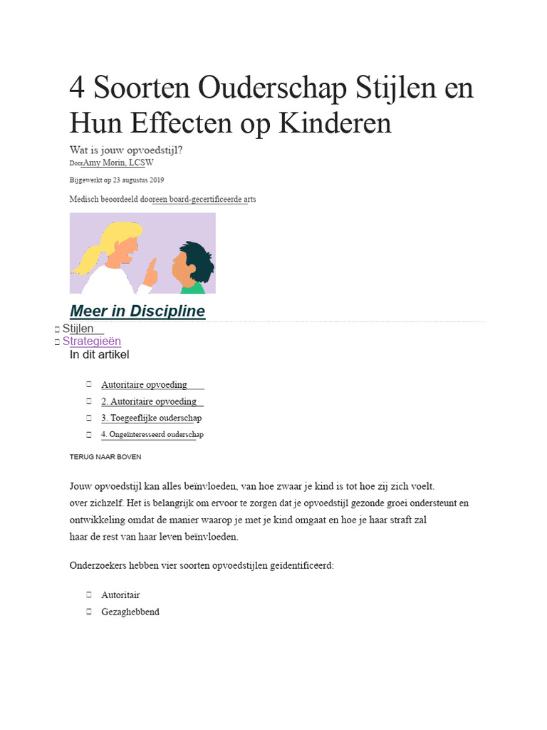 4 Soorten Ouderlijk Stijl en Hun Effecten Op Kinderen | PDF