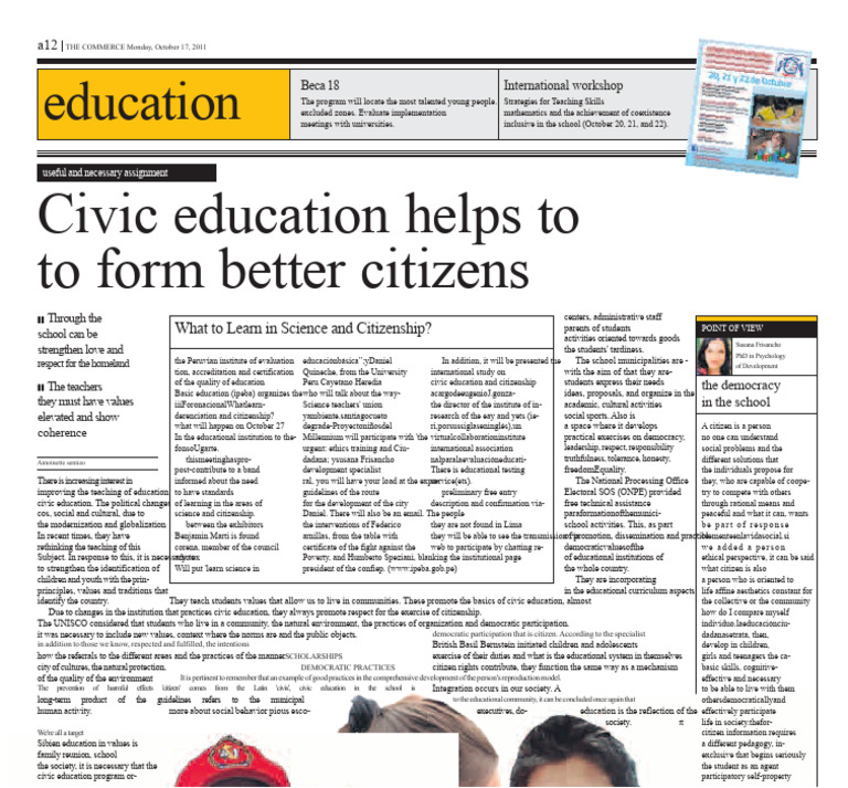 Civic Education Helps To Train Better Citizens. | PDF | Citizenship ...