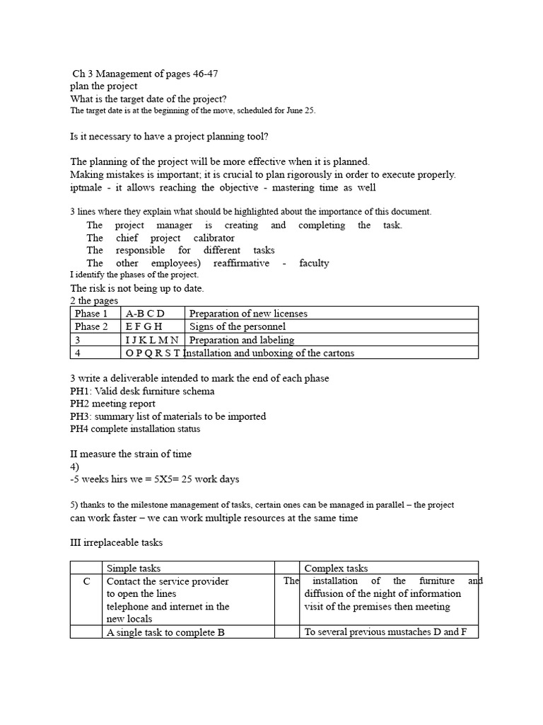 CH 3 Project Management Page 46 | PDF