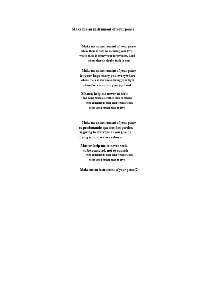 Make Me An Instrument of Your Peace | PDF
