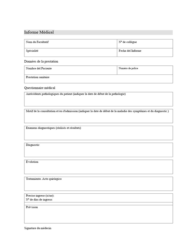 Rapport Médical Complet du Patient | PDF