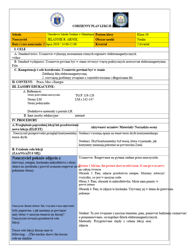DLP SCI o Falach Elektromagnetycznych | PDF