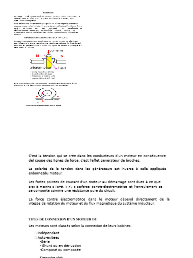 Fonctionnement et types de moteurs CC | PDF | Générateur électrique ...