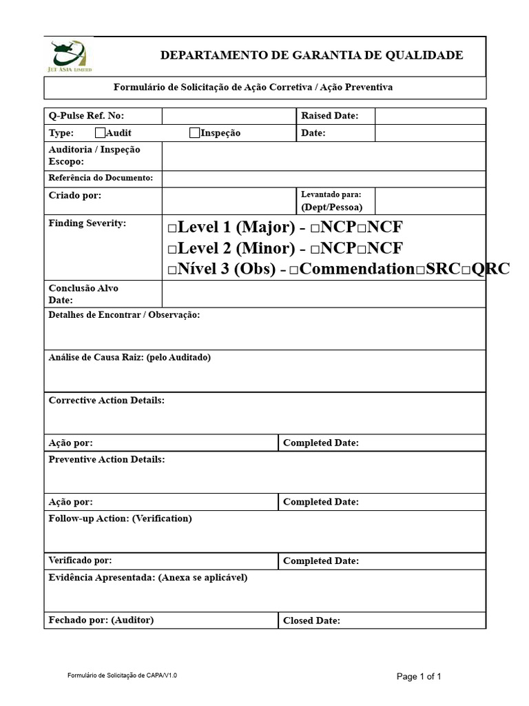 CAPA Form V1_0.pdf | PDF