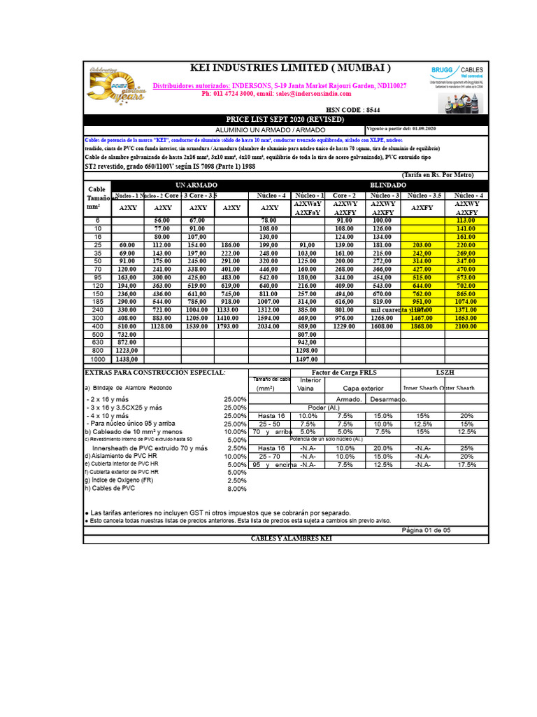 KEI AR CABLES.pdf | PDF | Cable | Conductor electrico