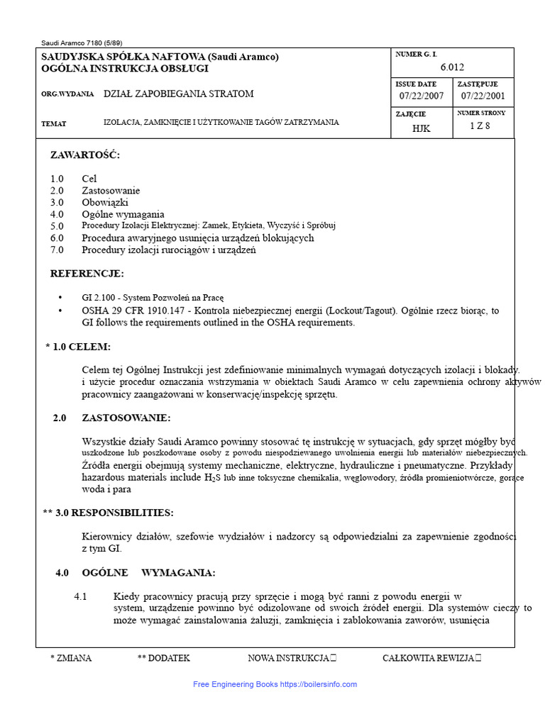 Przewodnik LOTO Saudi Aramco | PDF