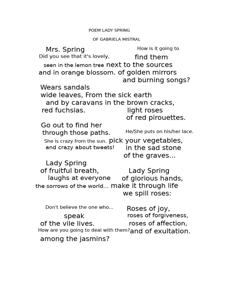 Poem Lady Spring | PDF
