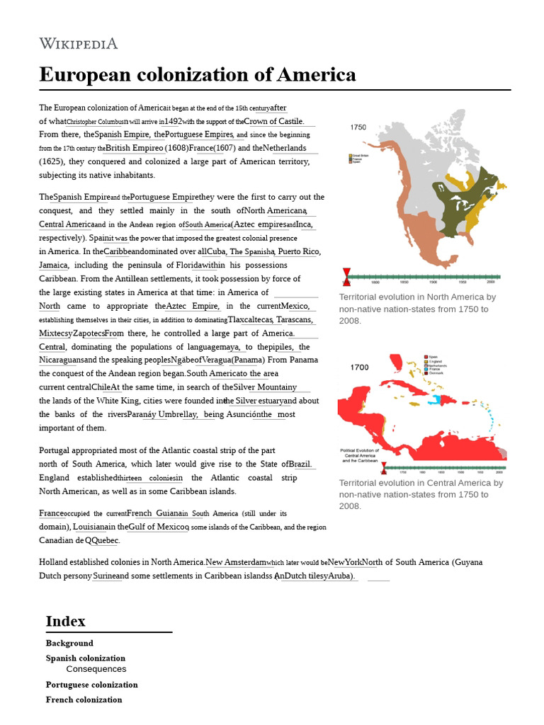 European Colonization of America. | PDF | Spanish Colonization Of The ...