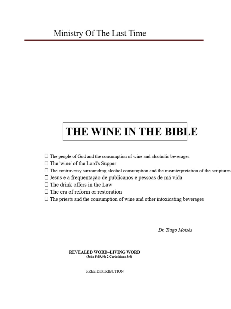 Wine in The Bible | PDF | Wine | Alcoholic Beverages