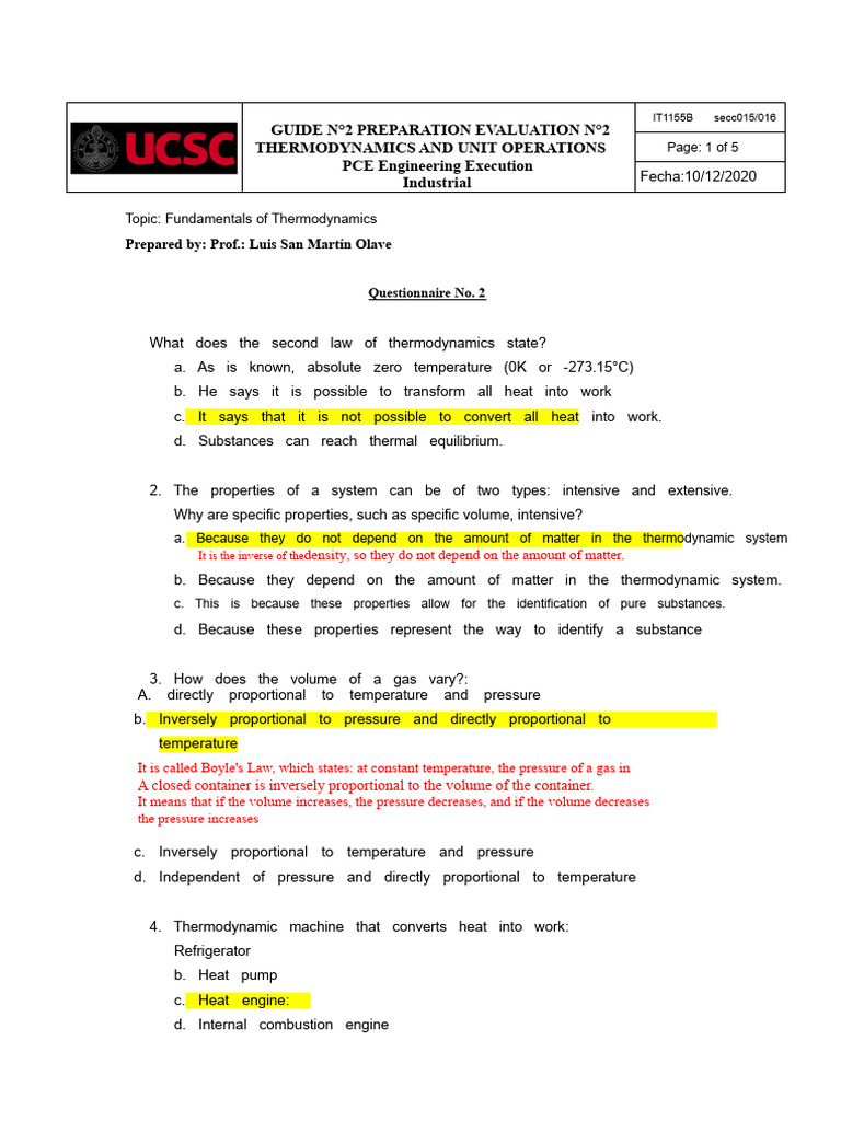 Preparation Questionnaire Evaluation No. 2 | PDF | Temperature | Heat