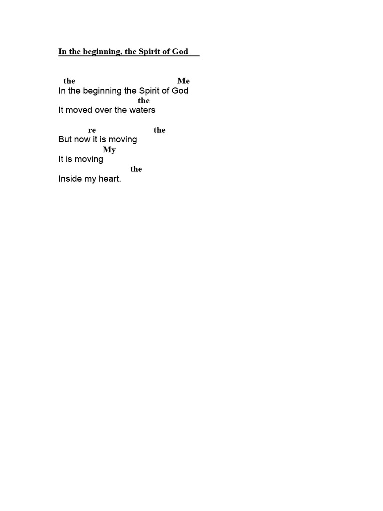 In The Beginning The Spirit of God | PDF