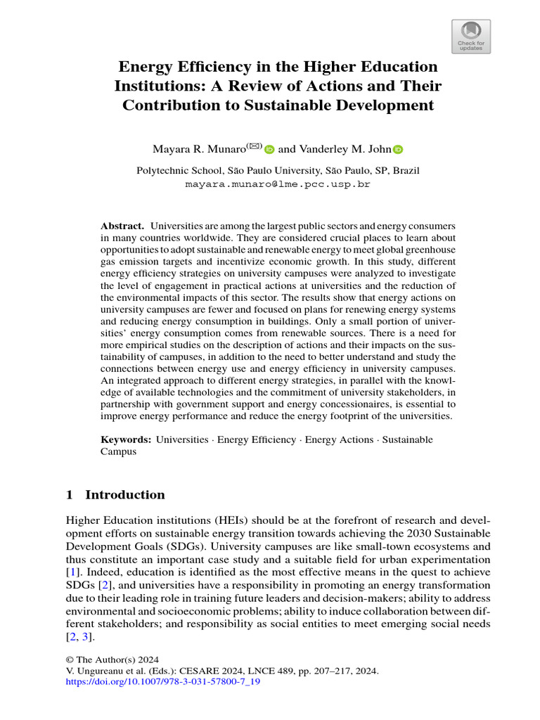 Energy Efficiency in the Higher Education Institut | PDF | Energy ...