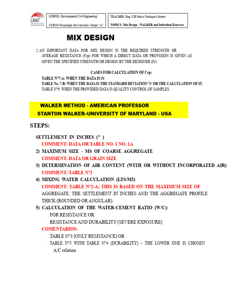 Steps of The Walker Method and Individual Exercises | PDF | Concrete ...