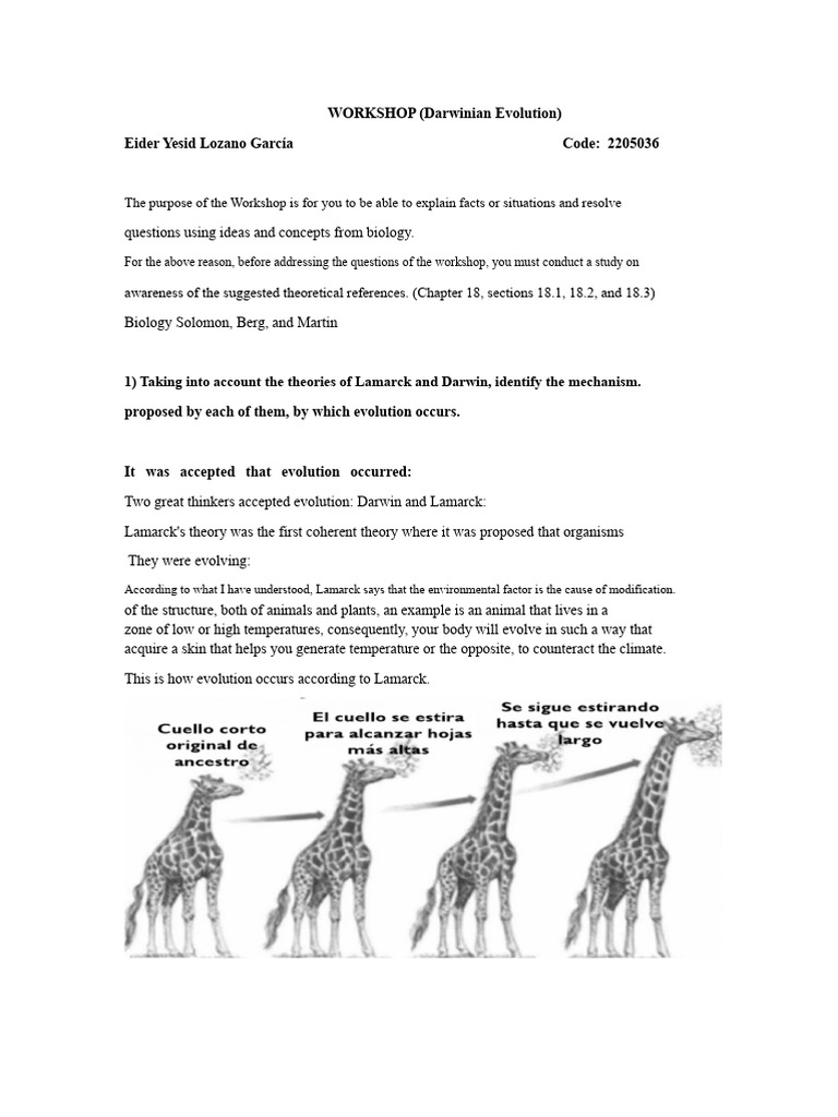 Workshop N2 | PDF | Evolution | Natural Selection