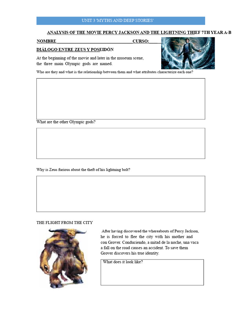 Percy Jackson Movie Analysis: Myths Explained | PDF