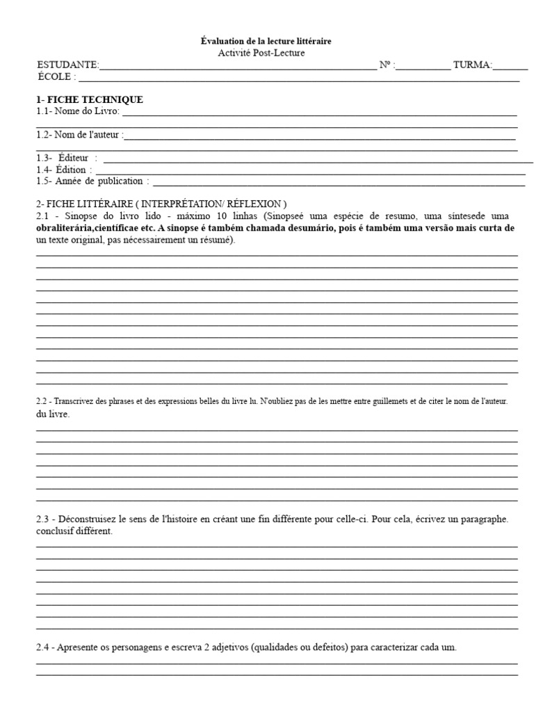 Évaluation de La Lecture Littéraire | PDF