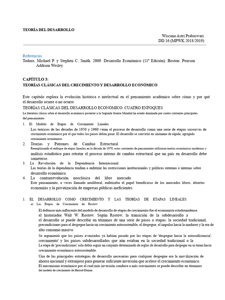 Tema 3 - Todaro, Desarrollo Económico - Cap. 3 (Wiscana AP) | PDF | Crecimiento económico ...