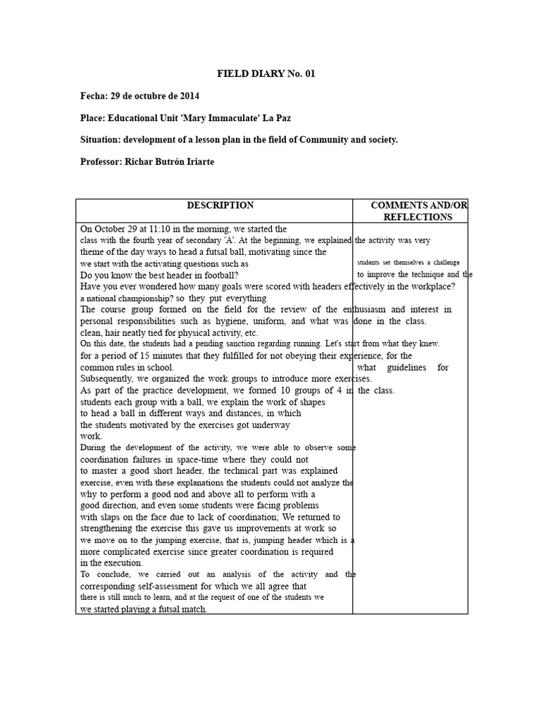 FIELD DIARY No | PDF
