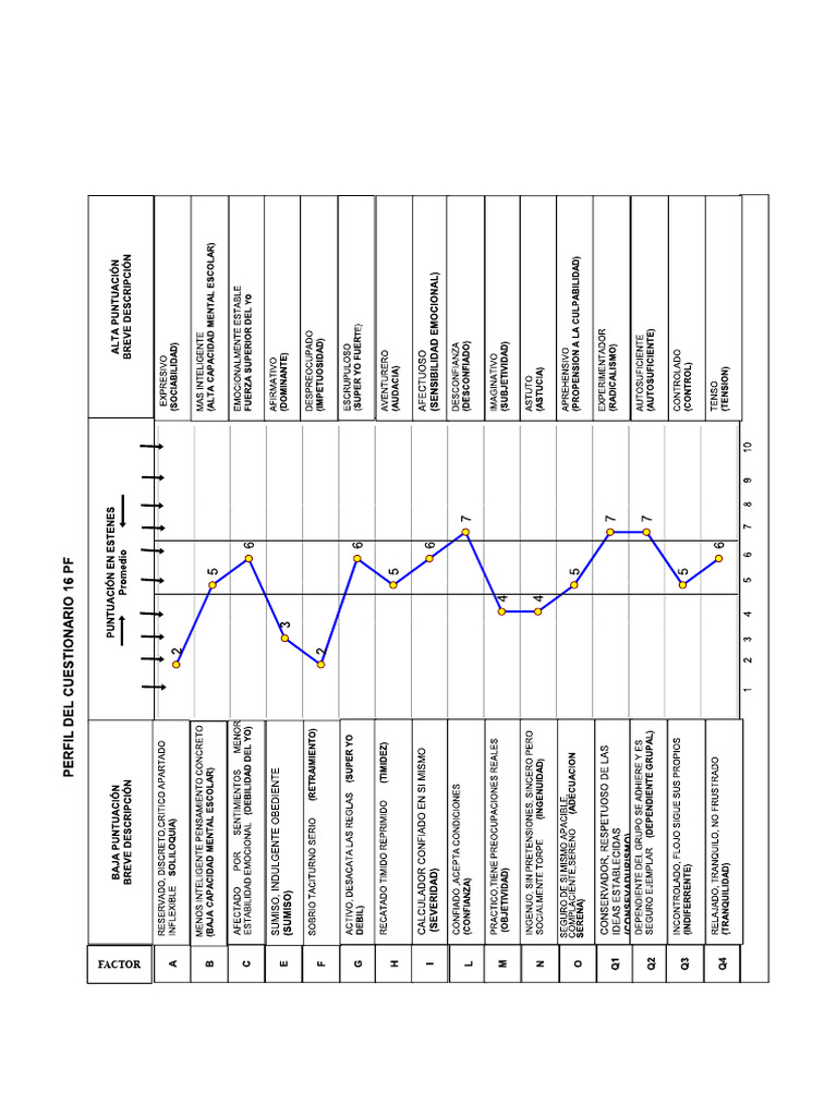 16 PF Scoring Template | PDF