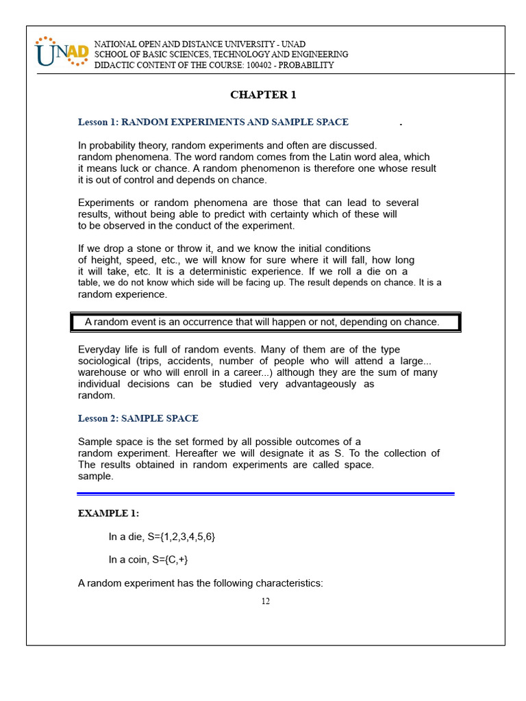 Probability - Sample Space and Events | PDF | Probability | Experiment