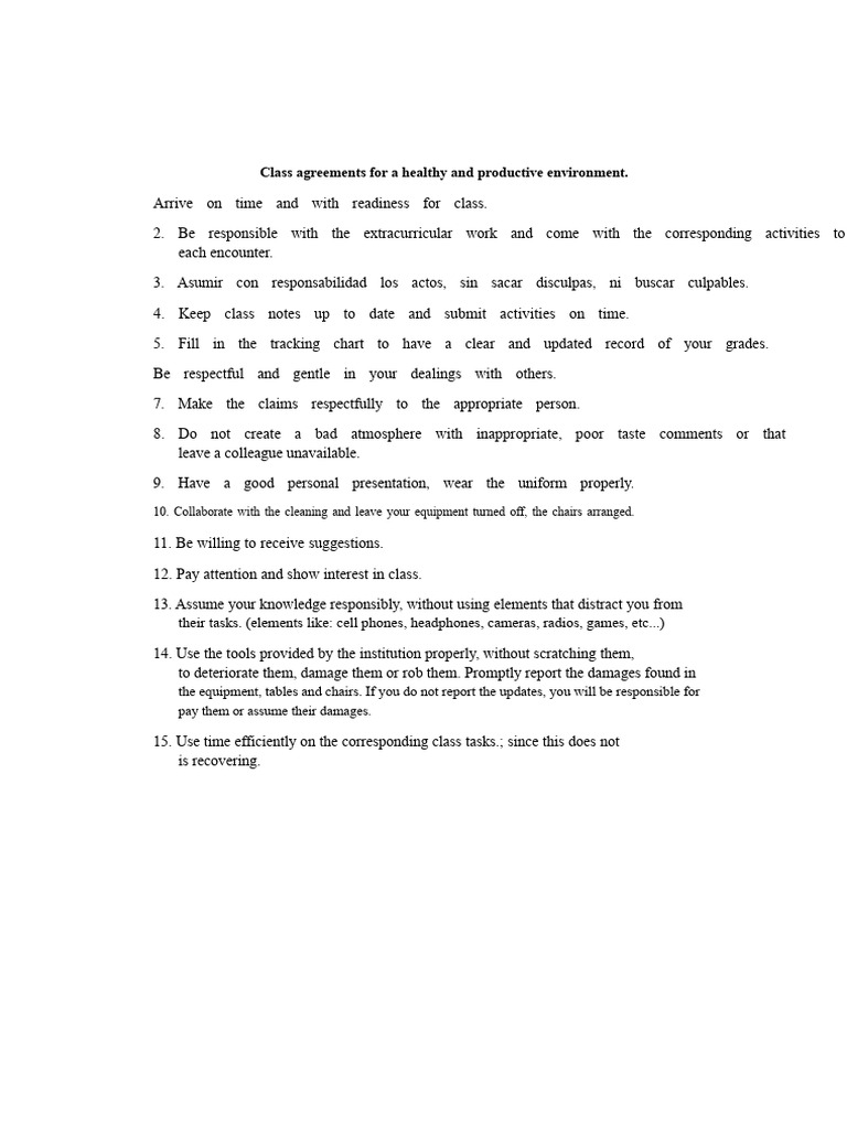 Class Agreements for Student Success | PDF | Teachers