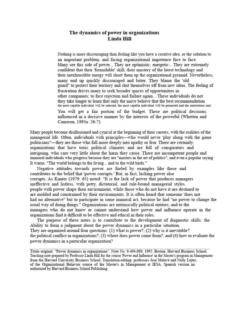 Understanding Power Dynamics in Organizations | PDF | Leadership ...