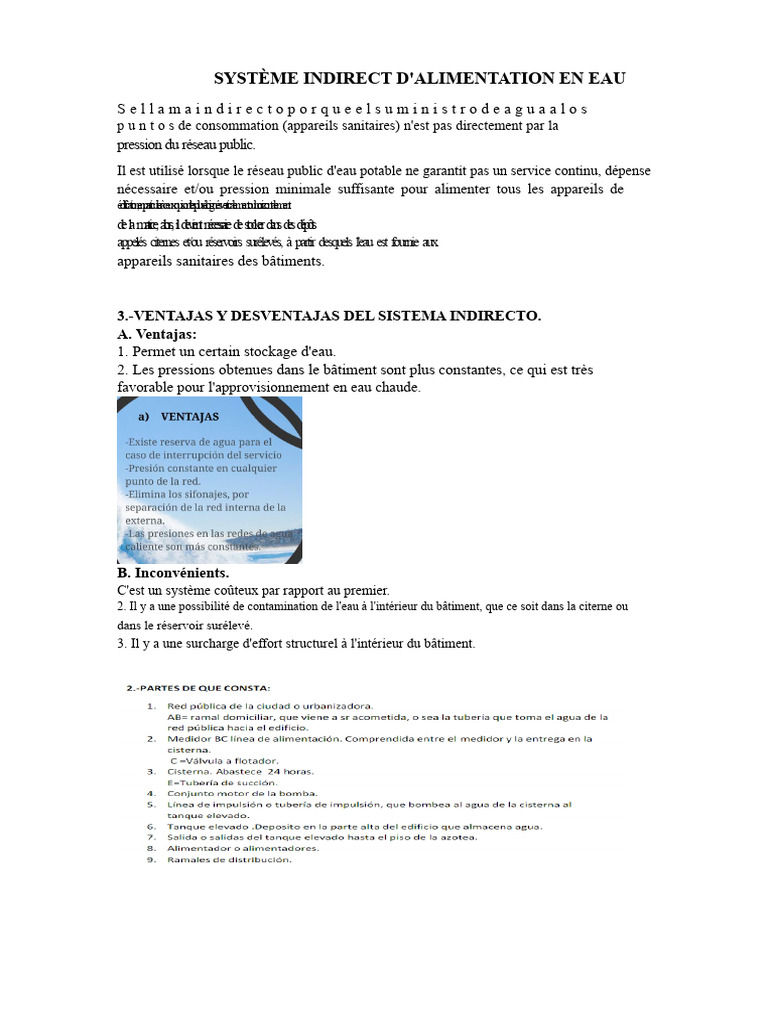 Systèmes d'Alimentation en Eau: Direct, Indirect, Mixte | PDF | Lac de ...