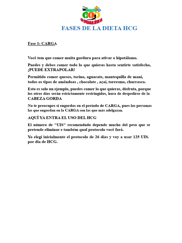 Dieta HCG Paso A Paso + Consejos | PDF | Dieta | Alimentos