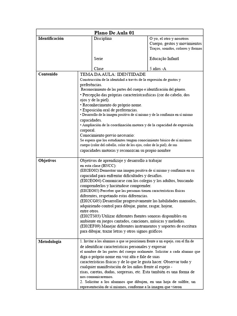 Plan de Clase 01 | PDF