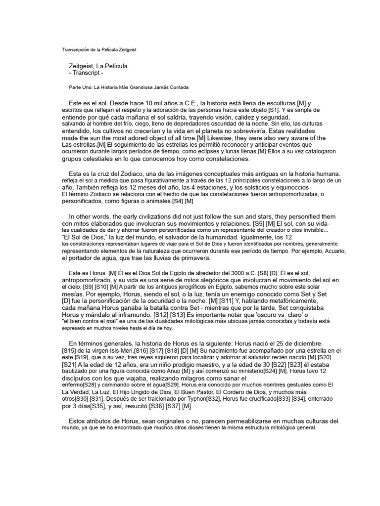 Transcripción de La Película Zeitgeist | PDF | Jesús | Osama Bin Laden