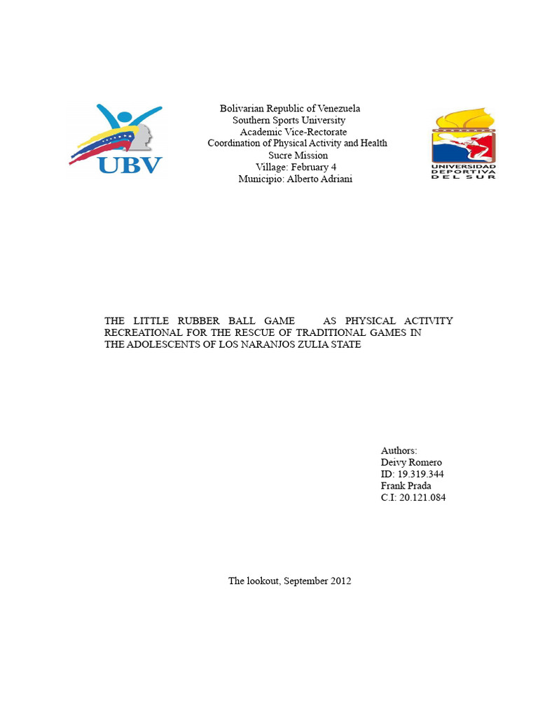 Thesis On Physical and Recreational Activity | PDF | Adolescence ...