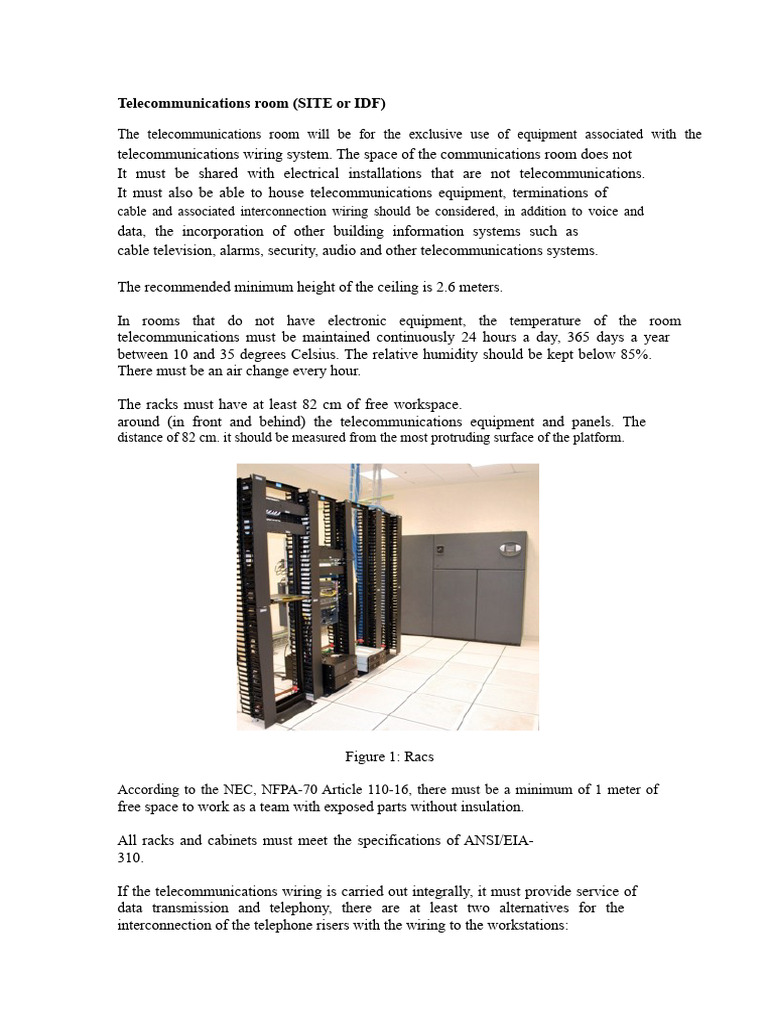 Telecommunications Room Design Guidelines | PDF | Electrical Wiring ...