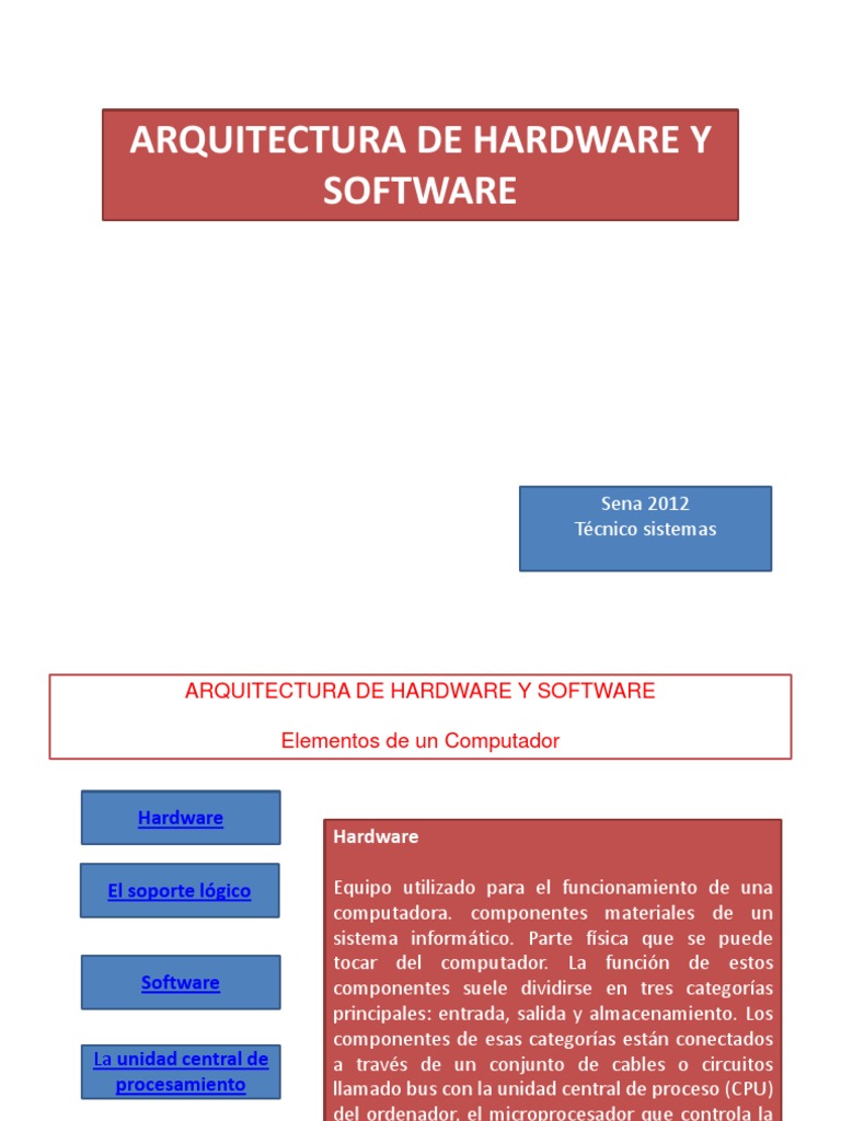 Arquitectura de Hardware y Software | PDF | Hardware de la computadora | Unidad Central de ...