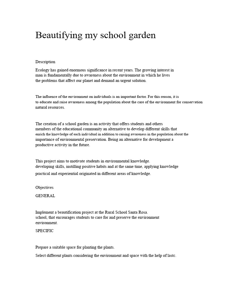 Beautification My School Garden | PDF | Knowledge | Natural Environment
