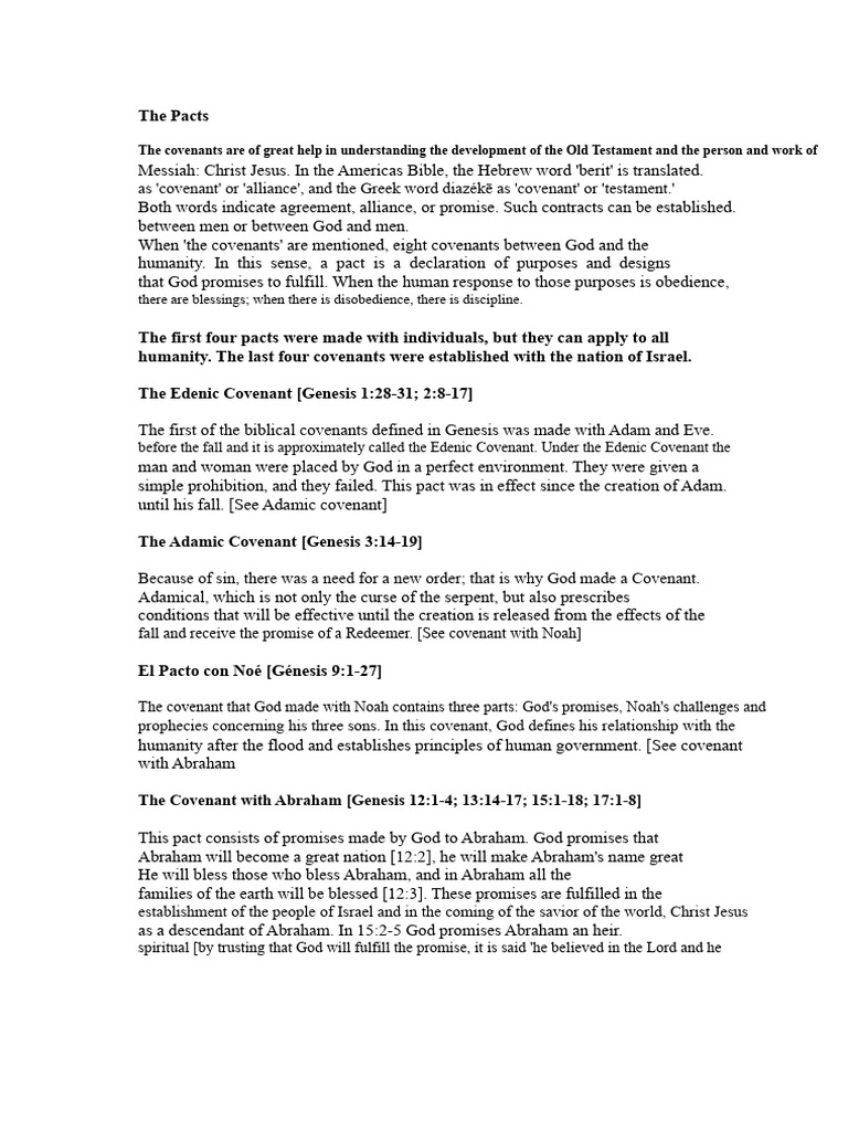 The Covenants in The Bible Com | PDF | Covenant (Biblical) | New Covenant