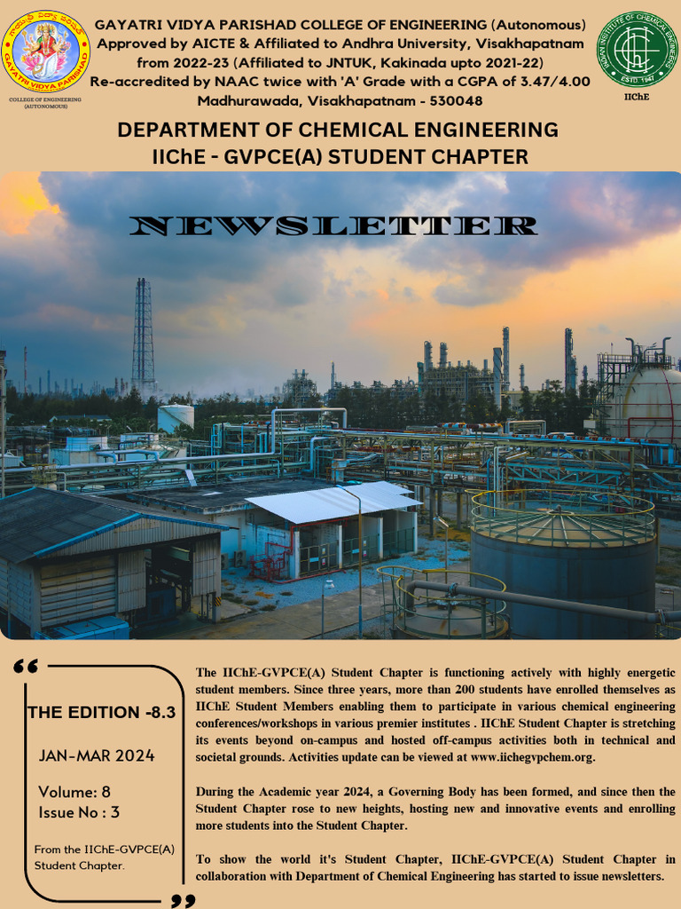 IIChE-GVPCE(A) Newsletter Jan-Mar 2024 | PDF