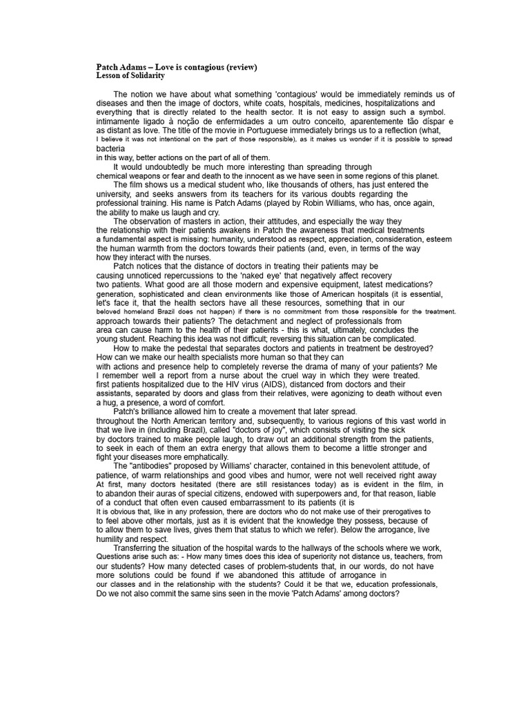 CEL0014-WL-LC-Review-Patch Adams - Love Is Contagious | PDF | Patient