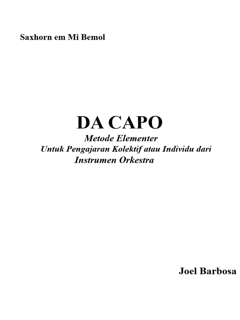 DA CAPO - SAX HORN Eb | PDF