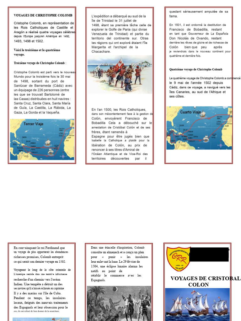 Voyages de Christophe Colomb en Amérique | PDF | Christophe Colomb ...
