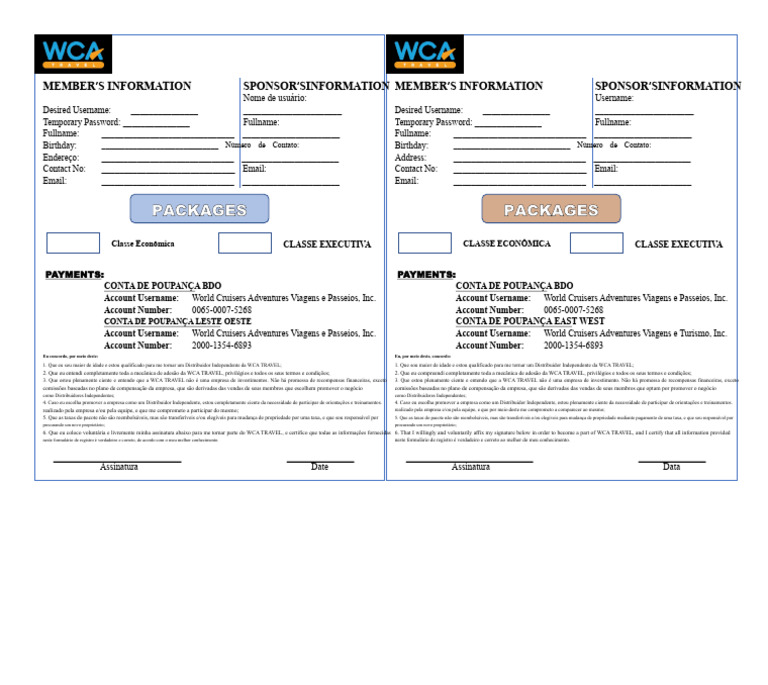 WCA Formulário de Registro 2.0.pdf | PDF