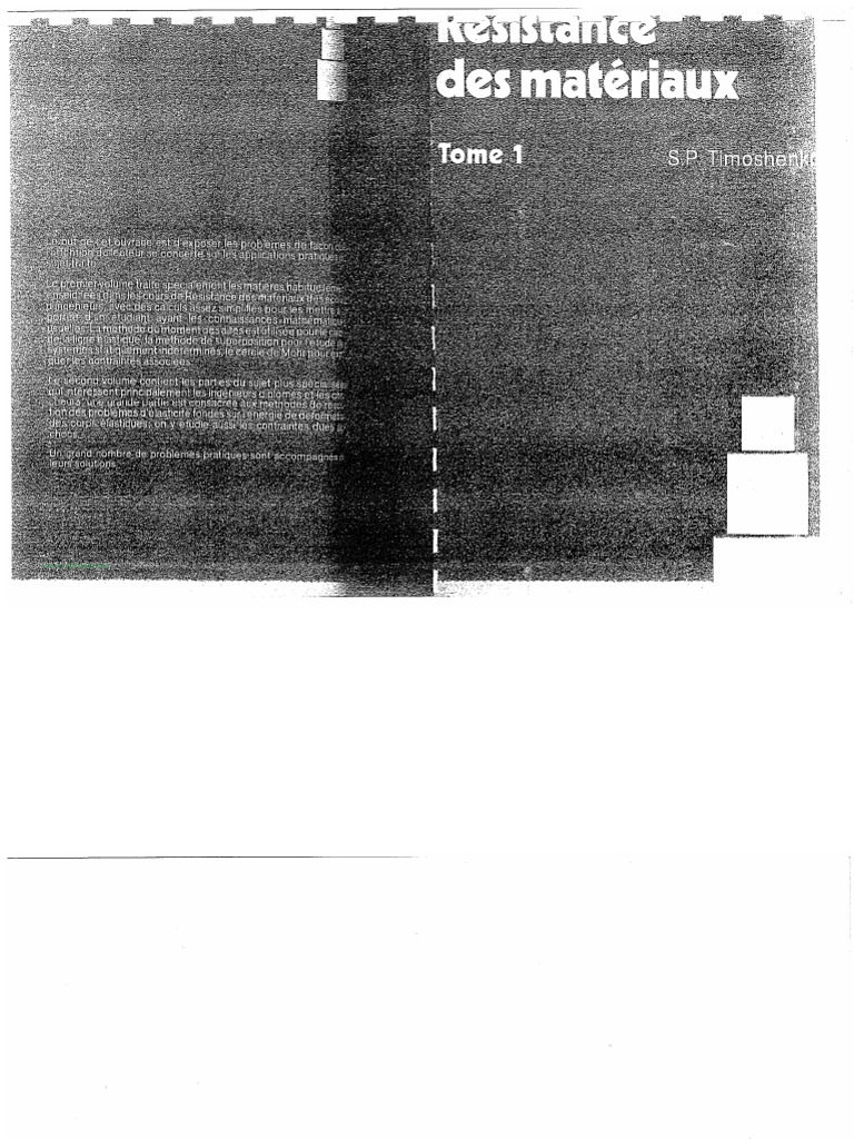 Materials Resistance Volume 1 Timoshenko | PDF