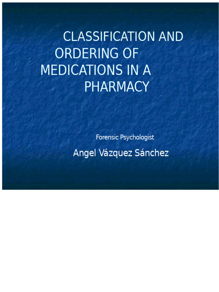 Medication Classification in Pharmacy | PDF | Pharmacy | Over The ...