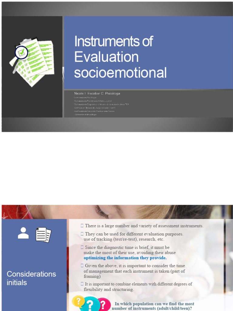 Socio-Emotional Evaluation Instruments PDF | PDF | Validity (Statistics ...
