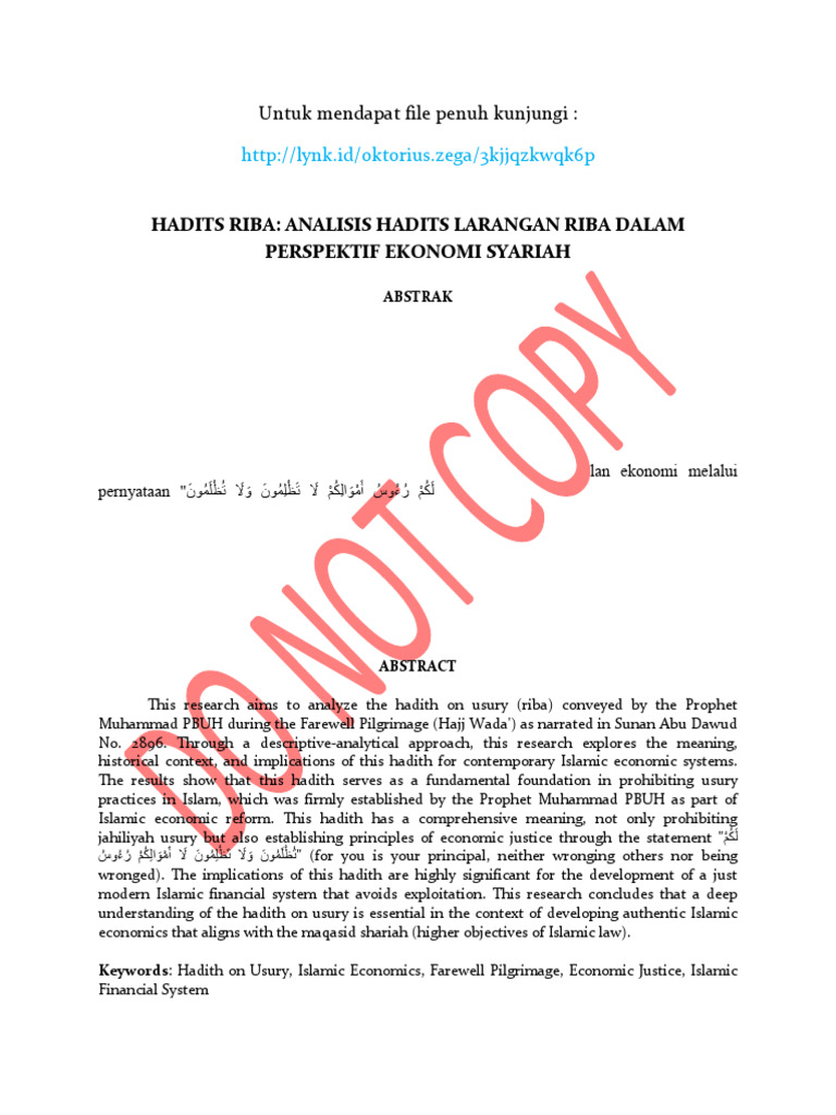 Hadits Riba.docx | PDF