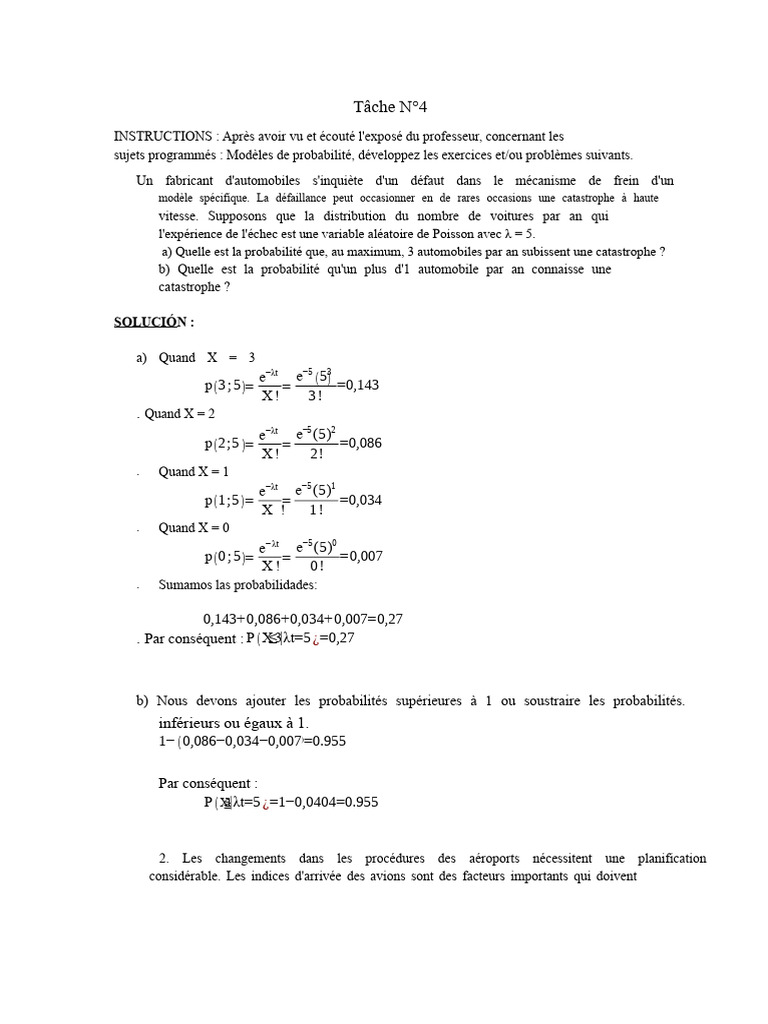 Probabilités et modèles de Poisson en statistiques | PDF | Probabilité ...