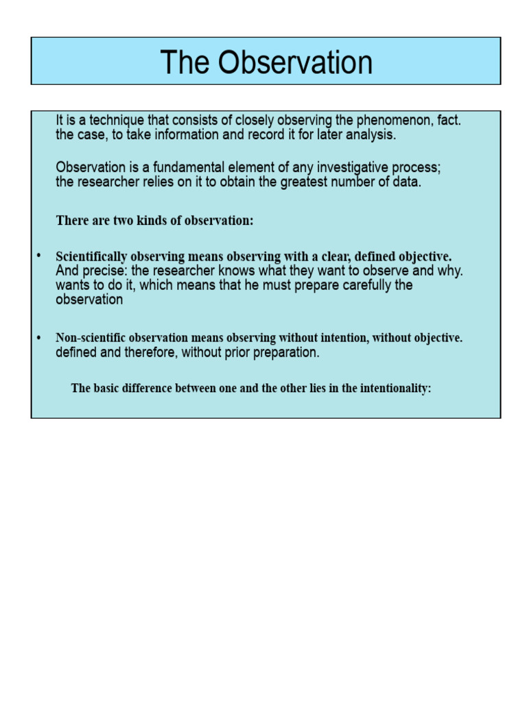 Scientific Observation | PDF | Observation | Teachers