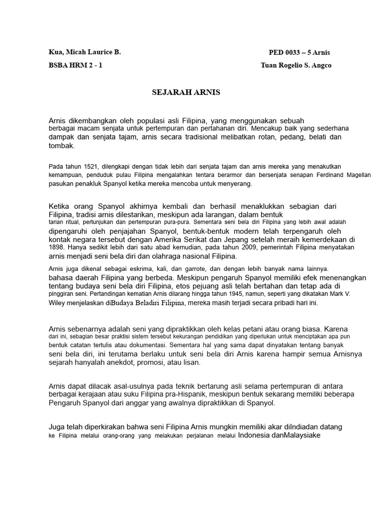 PENELITIAN ARNIS | PDF