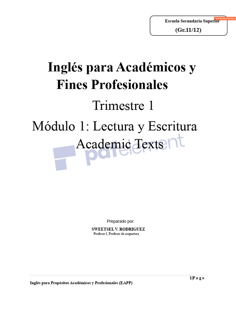 Módulo 1 Semana 1 Eapp PDF | PDF | Maestros | Educación Secundaria